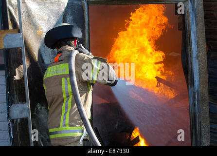 Berlin, Germany, firefighter at work Loesch Stock Photo - Alamy
