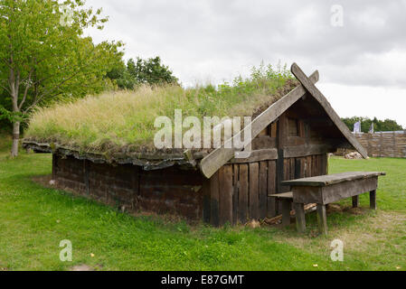 Reconstructed house, Trelleborg Museum of the Viking Age, Slagelse ...
