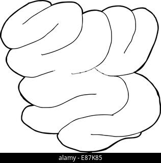 Hand drawn human small intestine cartoon outline Stock Photo - Alamy