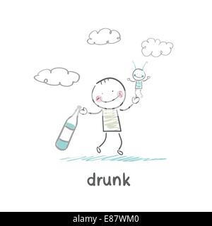 Drunk Person Icon Intoxicated Alcohol Drink Drinking Dizzy Vector Black ...