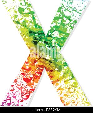 Music theme grungy font. Letter A Stock Vector Image & Art - Alamy