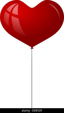 Red balloon in heart form. Celebration decoration for happy holiday ...