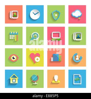 Universal Colorful Flat Icons. Set 4 Stock Vector Image & Art - Alamy