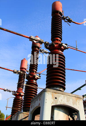 giant high-voltage switches in outdoor power station Stock Photo - Alamy
