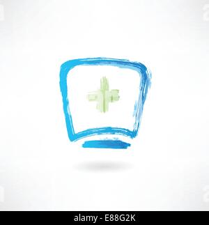Doctor wearing a mask and a cap with a cross, simple avatar icon of ...