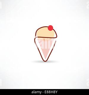 Ice cream icon. Simple illustration of ice cream vector icons set color ...