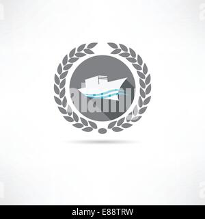 Big ship icon digital blue Stock Vector Image & Art - Alamy