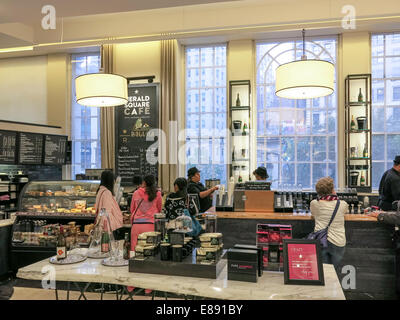 Shoppers at Herald Square Cafe Coffee Bar, Macy's Department Store ...