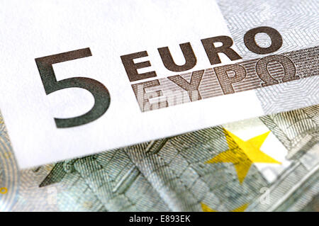 5 five euro note euros notes bill Stock Photo - Alamy