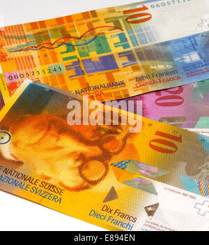 swiss franc currency Stock Photo - Alamy