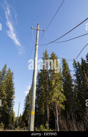 Faulty Finnish power lines at electricity grid after storm , Finland ...