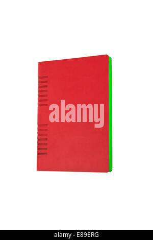 Red notebook isolated on white background cutout Stock Photo - Alamy