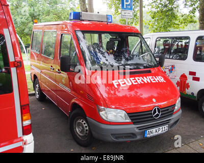 The Mercedes Sprinter fire engine of Feuerwehr Petersaurach is pictured ...