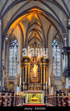 Baroque high altar and pulpit, Basilica of St. Lambertus, historic center, Düsseldorf, Rhineland ...