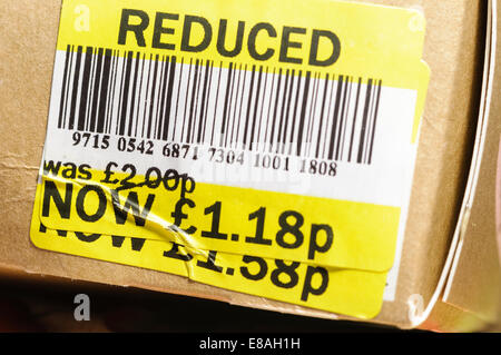 Reduced label supermarket bargain short life Stock Photo - Alamy