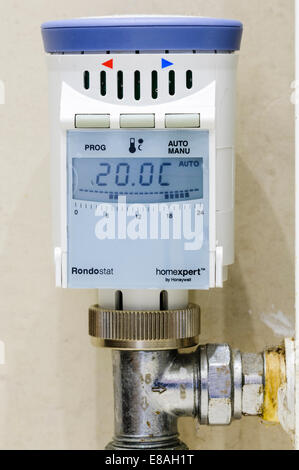 Programmable thermostatic radiator valve (TRV) set to 13C, allowing ...
