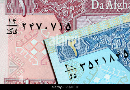 Detail from an Afghan banknote showing Arabic script and numbers Stock ...