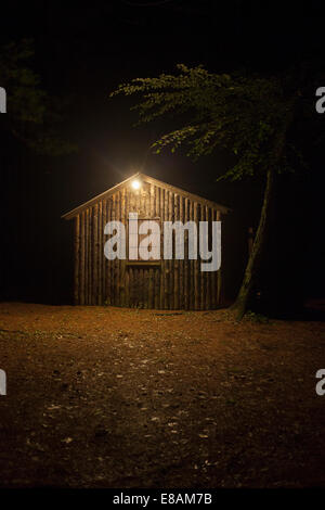 Lighted garden shed Stock Photo - Alamy
