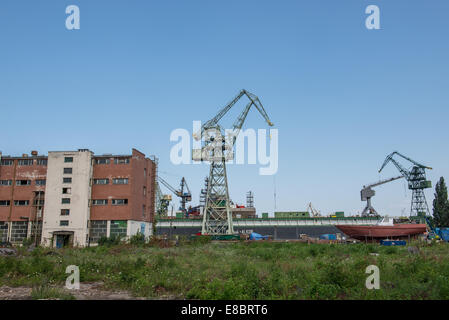 Shipyard cranes known also as portal crane or harbor crane in Gdansk ...