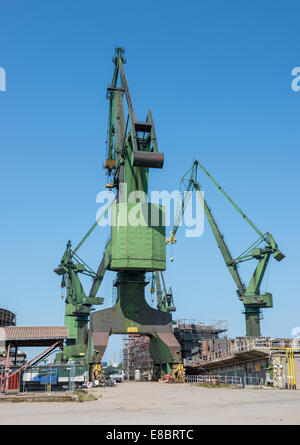 Shipyard cranes known also as portal crane or harbor crane in Gdansk ...