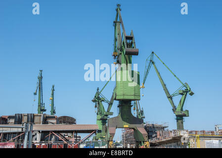 Shipyard cranes known also as portal crane or harbor crane in Gdansk ...