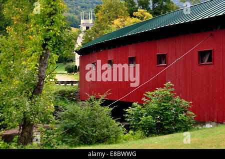 West Arlington, Vermont: 1852 Red Covered Bridge over the Battenkill ...