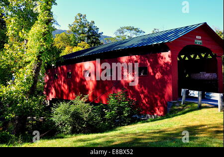West Arlington, Vermont: 1852 Red Covered Bridge over the Battenkill ...