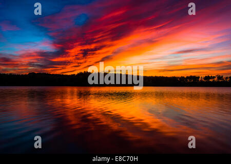 Incredible colorful sunset, at Long Arm Reservoir, near Hanover ...