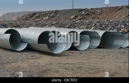 Galvanized steel culvert installed in new driveway Stock Photo - Alamy