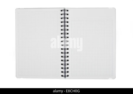 Open and closed notebook on white background. School stationery Stock ...