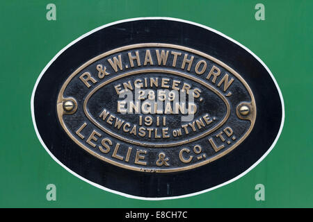 Name Plaque on Steam Locomotive King Edward the 1st. A GWR Class 6000 ...