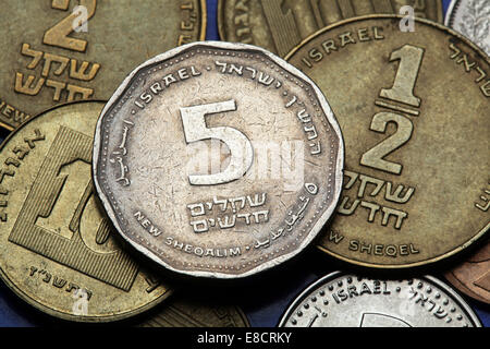 5 new Sheqalim coin, Israel Stock Photo - Alamy