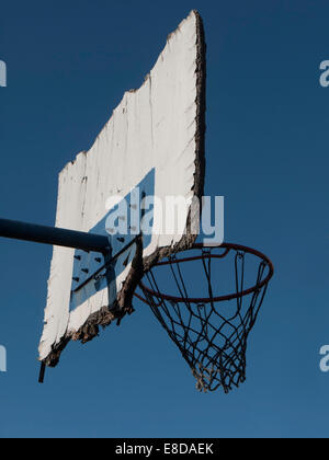 A close up of a broken basketball hoop on the playground Stock Photo ...