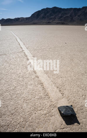 Track created by one of the mysterious moving rocks at the "Racetrack ...