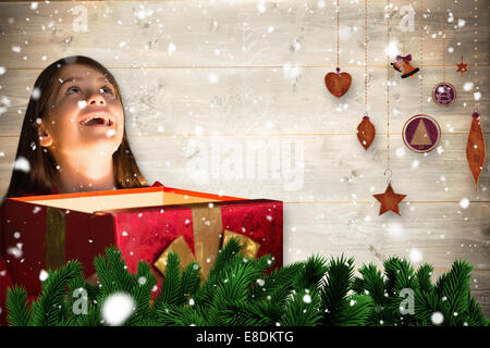 Happy girl opening gift box Stock Photo - Alamy