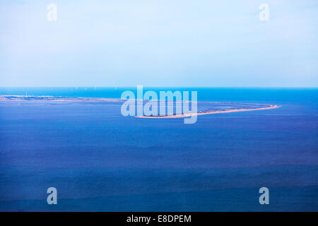 Humber Estuary from Spurn Point with the port of Grimsby on the far ...