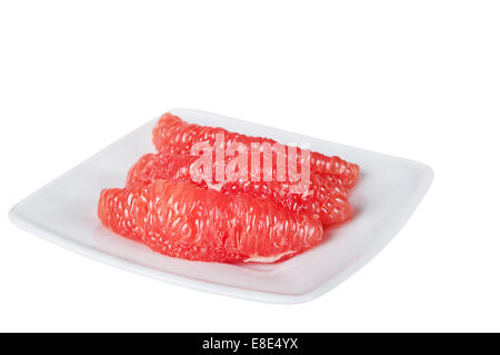 Grapefruit juicy pulp on dish isolated on a white background Stock ...