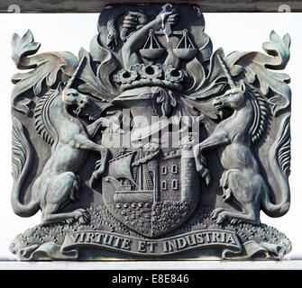 The Bristol city coat of arms on the stern of the S S Great Britain now ...