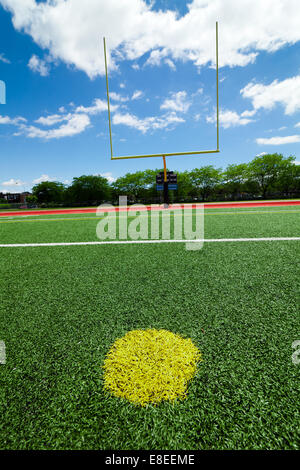 Field Goal or Extra Point in American Football looking up at the goal ...