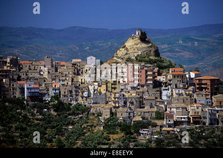 Italy, Sicily, Enna Province, Centuripe. The ancient hill town of ...
