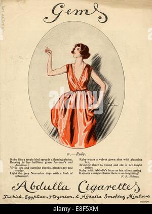 Abdulla Cigarettes, 1920s. Artist: Lewis Baumer Stock Photo - Alamy