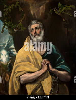 El Greco, Saint Peter in Tears, painting, c. 1587 Stock Photo - Alamy