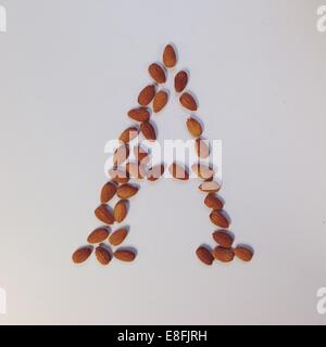 Letter A Almonds Stock Photo - Alamy