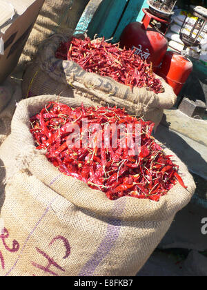 sack of red chilli at the market Stock Photo - Alamy