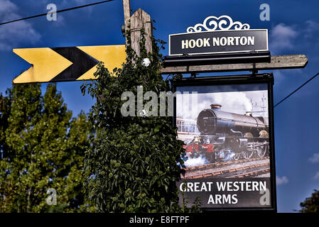 Great Western Arms pub sign, Aynho, Northamptonshire, England, UK Stock ...