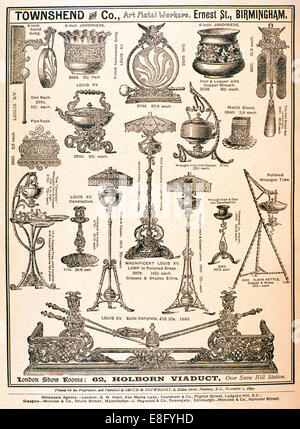 Close-up of a page from a Victorian household catalogue Stock Photo - Alamy