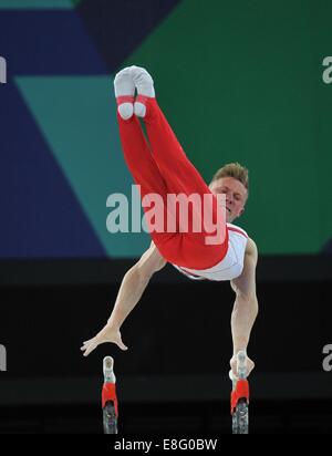 Nile Wilson (ENG). Mens Team final. Horizontal Bar. Artistic Gymnastics ...