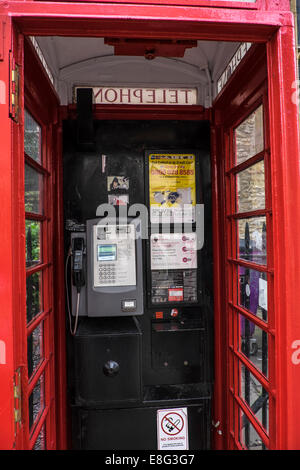 Inside a British Telecom telephone box Stock Photo - Alamy