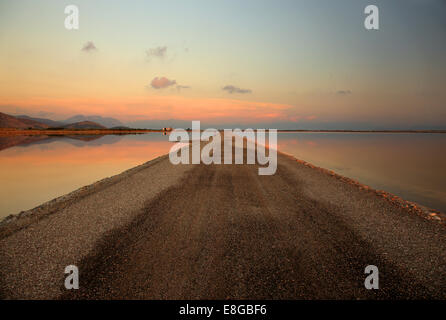 The "White" saltworks around sunset, lagoon of Messolonghi - Aitoliko ...