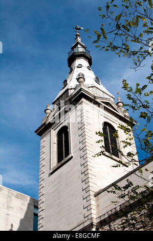 St Nicholas Cole Abbey, church in the City of London; ship weathervane ...